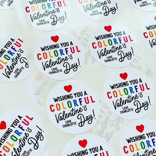 Crayon Valentine Label - Etsy