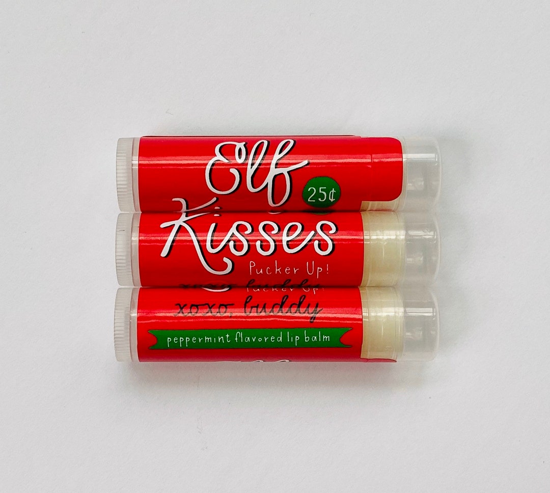 Christmas Party Favor Chapstick Gift From Elf, Elf Kisses Lip Balm ...