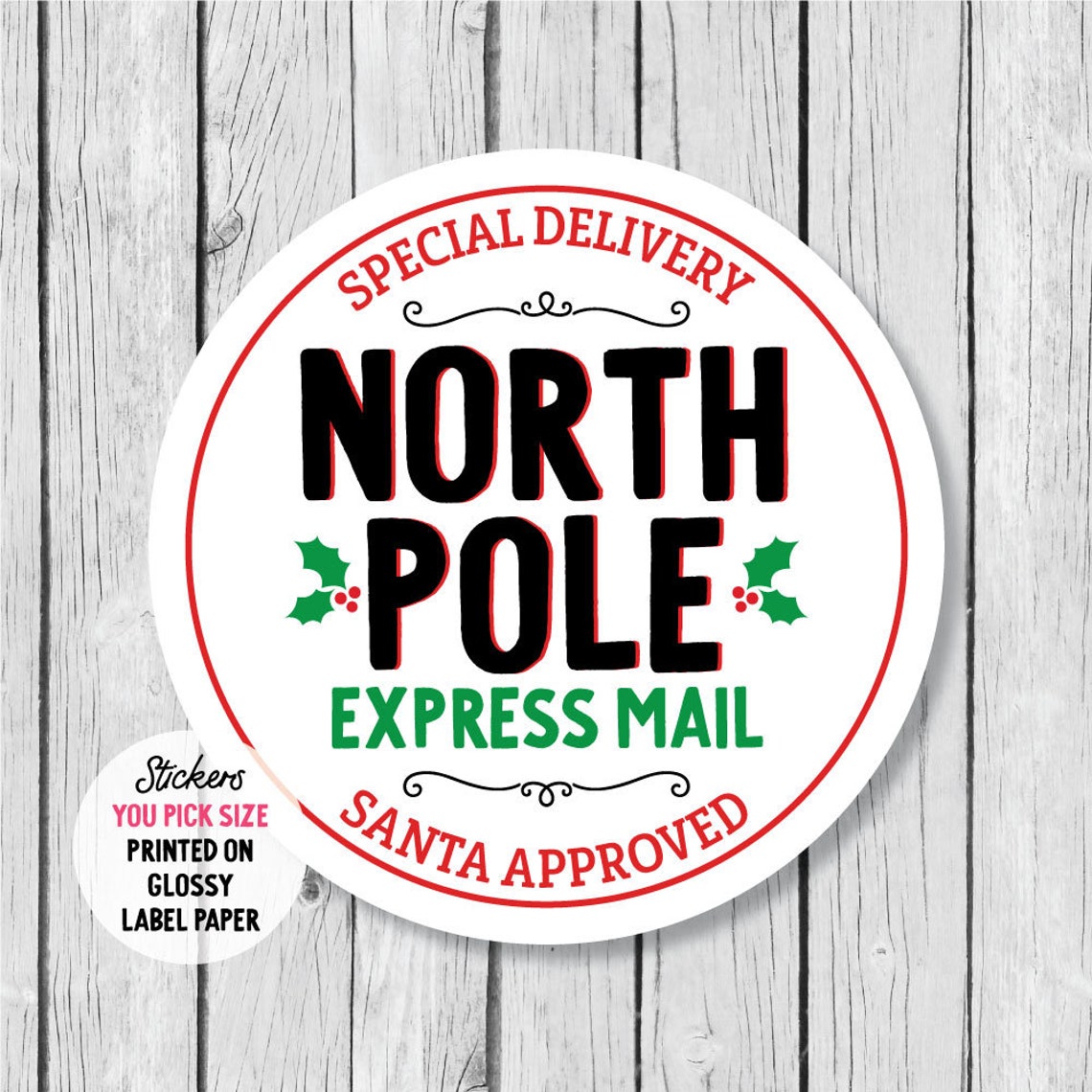 Santa Mail Christmas Packaging Sticker Label Santa Post Gift - Etsy