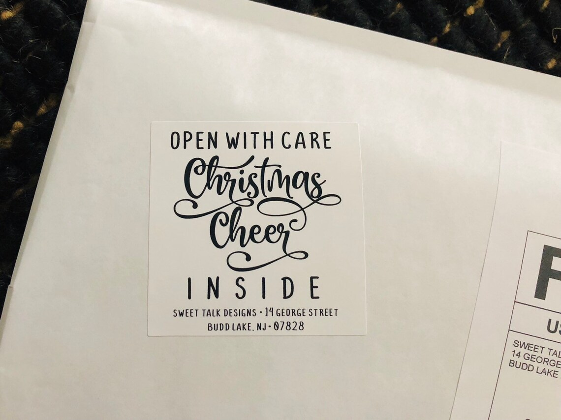 Christmas Gift Packaging Sticker Label Simple Design Open - Etsy