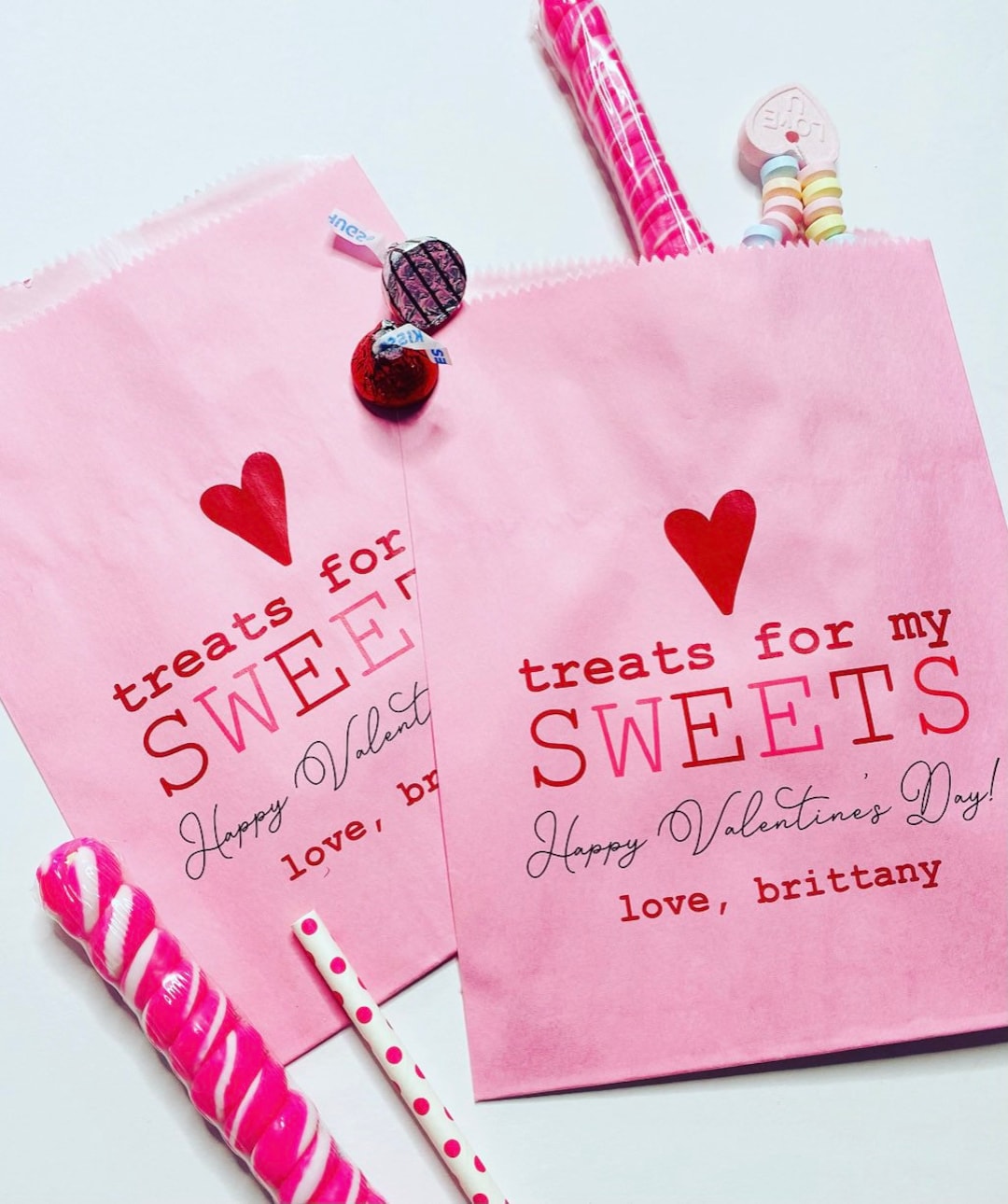 Kids Valentines Day Candy Treat Bags, Candy Valentine Class Favor Bag ...