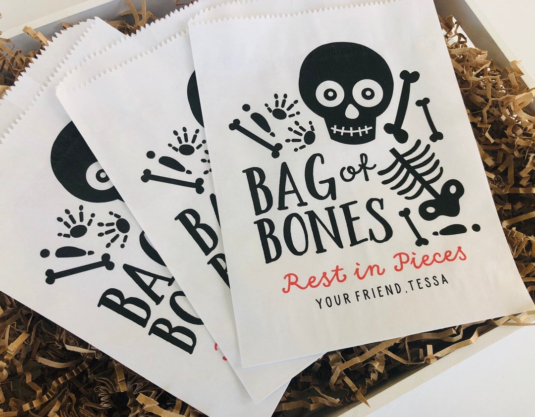 Bag of Bones Halloween Party Treat Bags, Kids Halloween Party Favor ...