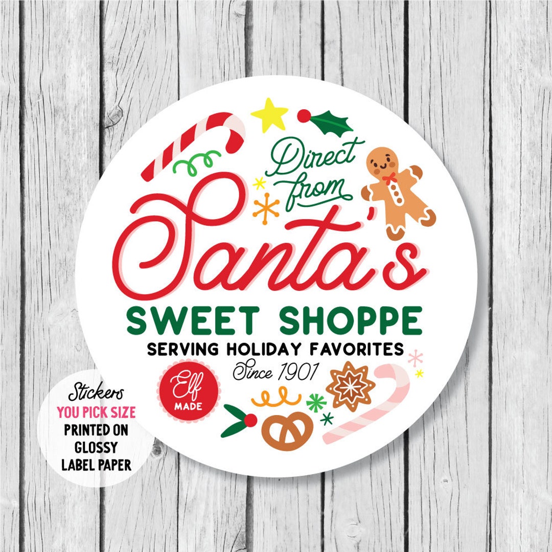 Christmas Gift Box Packaging Sticker Label, Christmas Cookie Baking ...