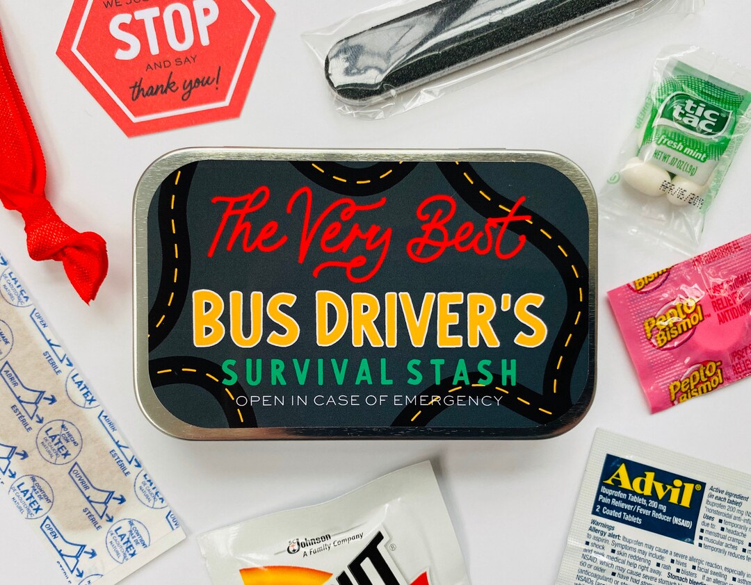Bus Driver Survival Kit Gift, Thank You School Bus Driver Emergency Kit ...
