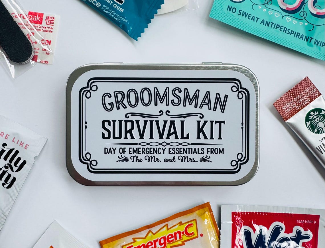 Groomsman Gift Wedding Day Survival Kit, Will You Be My Groomsman Gift ...