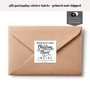 Christmas Gift Packaging Sticker Label Minimalist Design, Santa Post ...