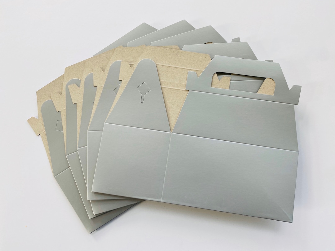 Silver Gable Favor Box: Small Party Treat Box (6x3x3 Inches) - Etsy