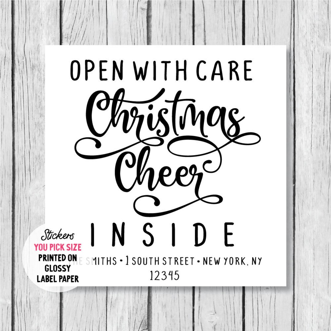 Christmas Gift Packaging Sticker Label Simple Design Open - Etsy