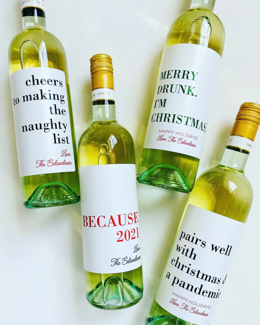 Christmas Wine Labels Funny Sayings Gift Idea, Holiday Party Wine Gift ...