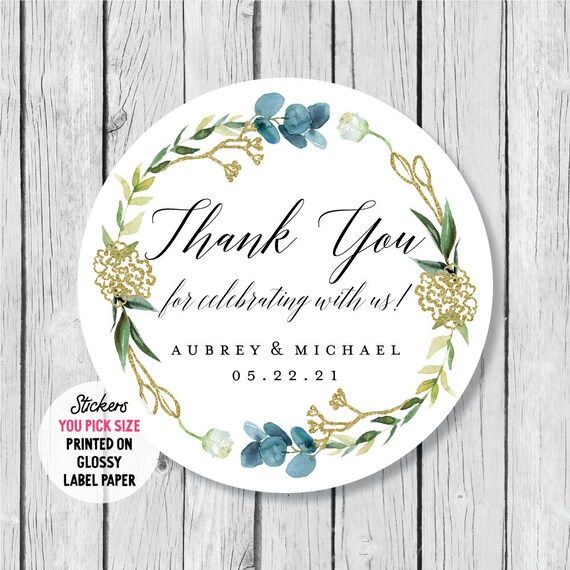Personalized Wedding Thank You Sticker Label for Favors - Etsy