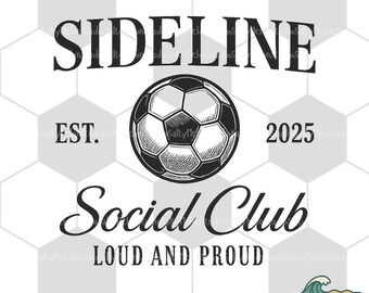 Sideline Social Club Soccer Black PNG - Etsy