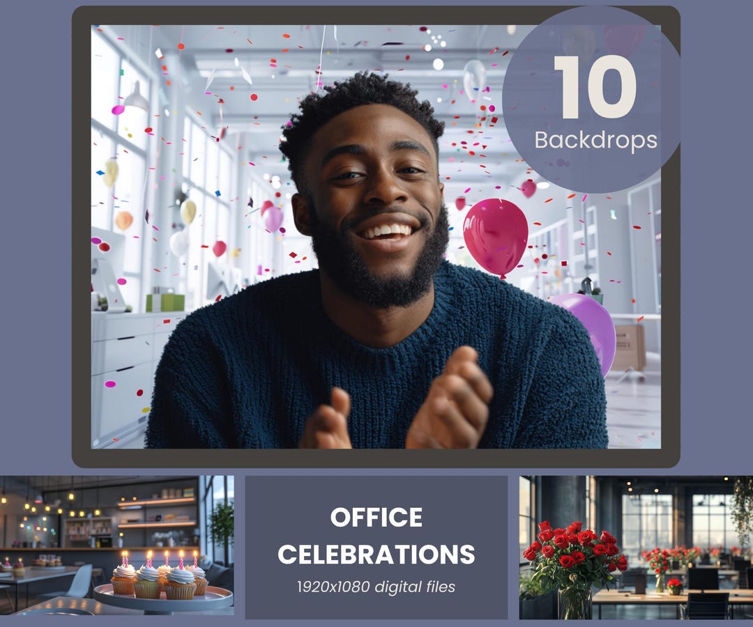 Celebration Virtual Backgrounds, Office Party Zoom Backdrops, Balloons ...