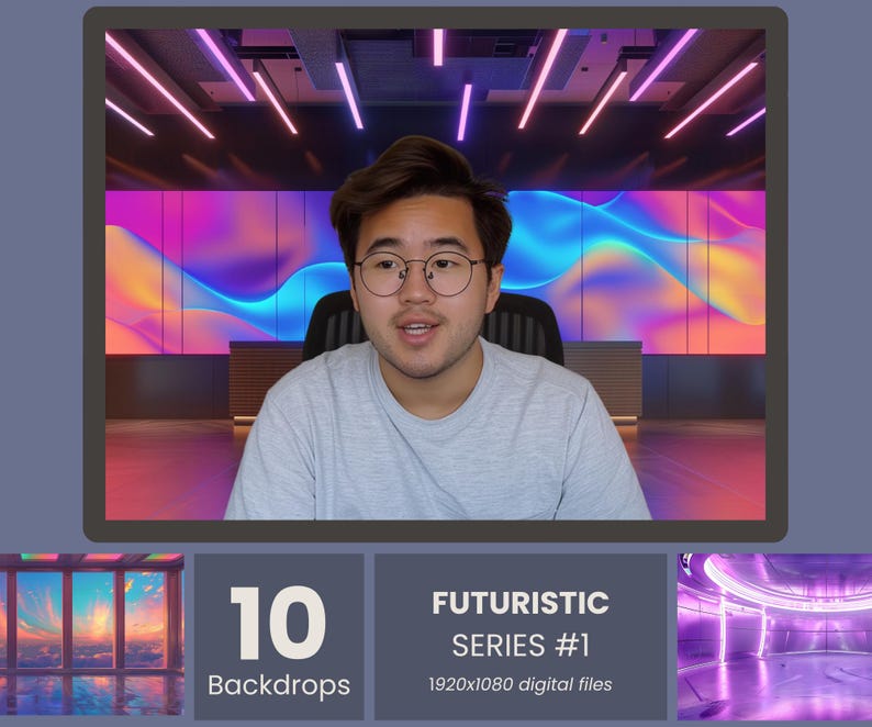 Futuristic Zoom Backgrounds, Sci-fi Virtual Meeting Backdrops, Modern ...