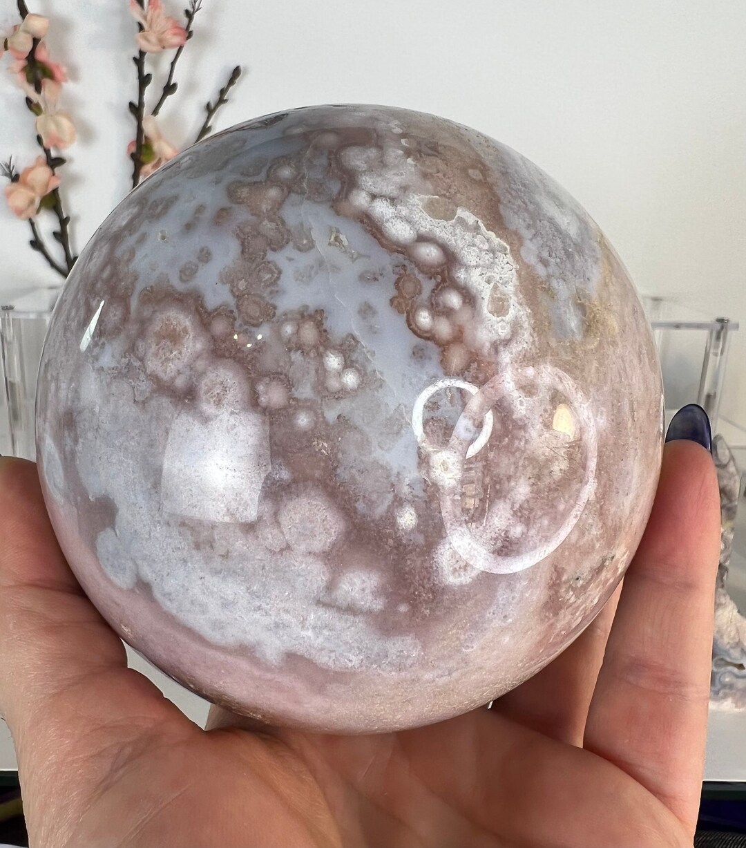 Extra Large Flower Agate Sphere - Etsy