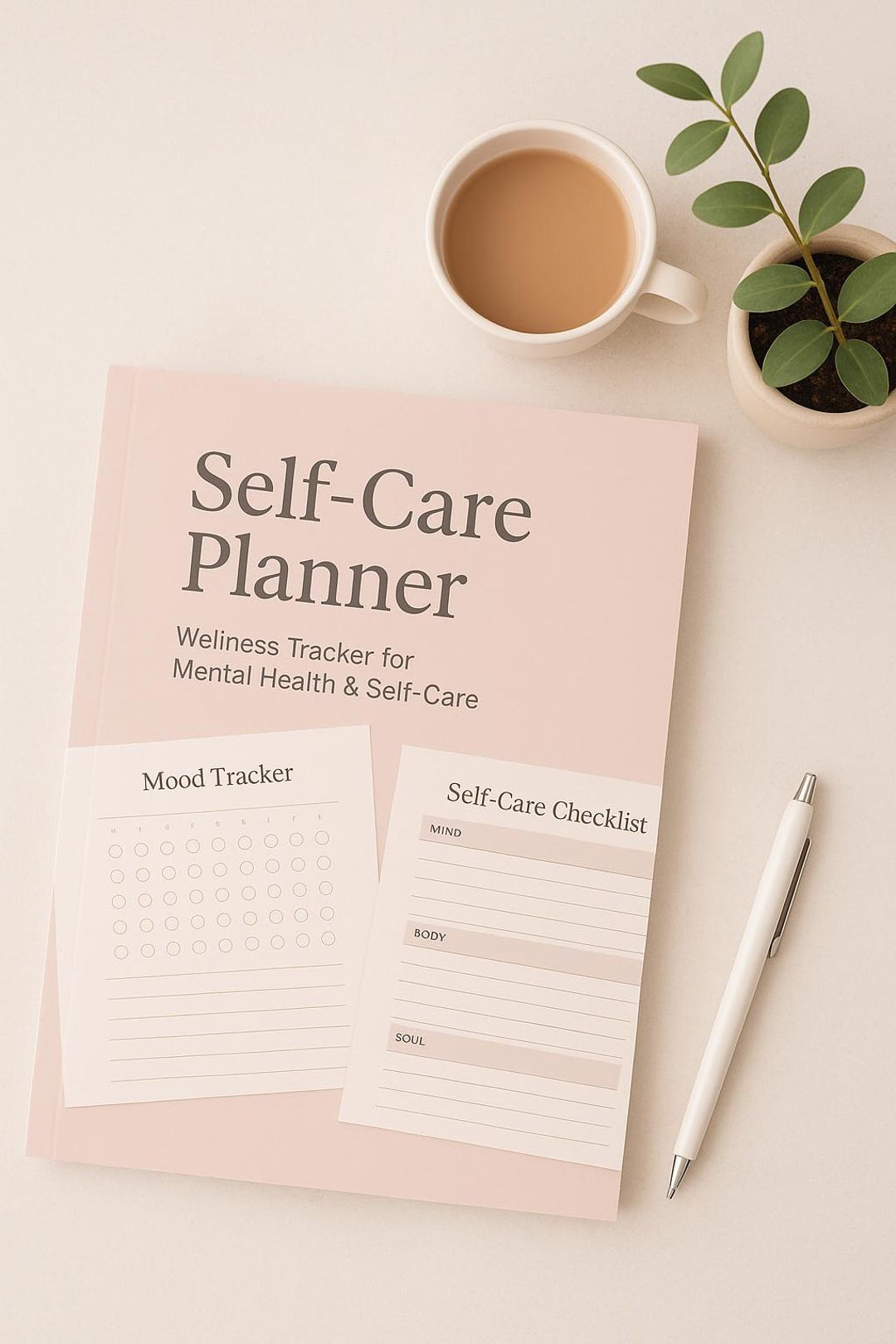 Self-care Planner Printable | Daily Wellness Journal | Mood + Habit ...