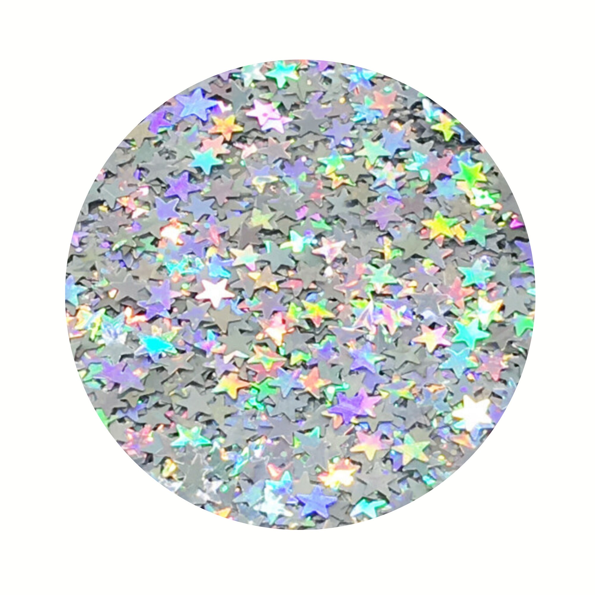 Holographic Silver Glitter Stars - Etsy