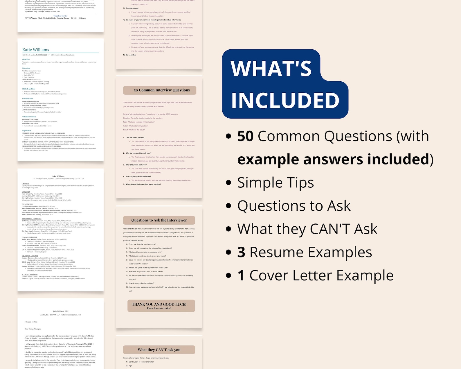 New Grad Nurse Interview Guide: Resume & Cover Letter Templates (PDF ...