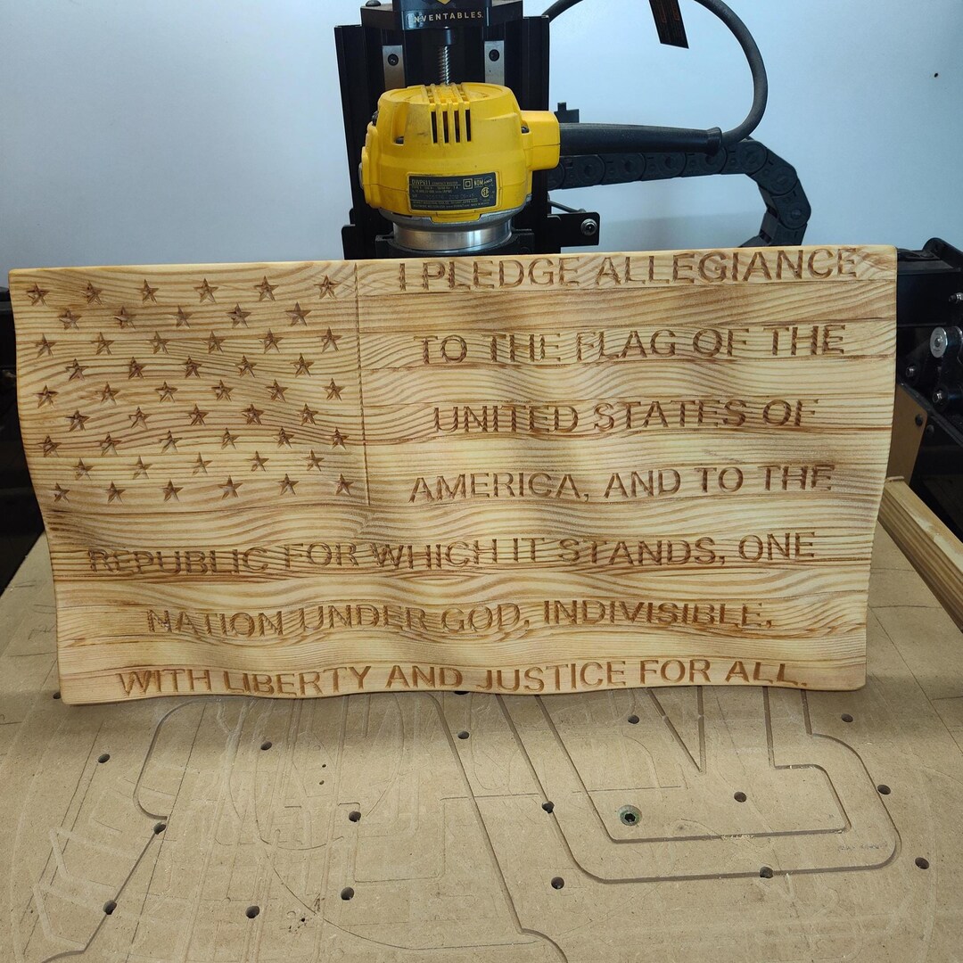 Wavy Wooden Pledge of Allegiance Flag - Etsy