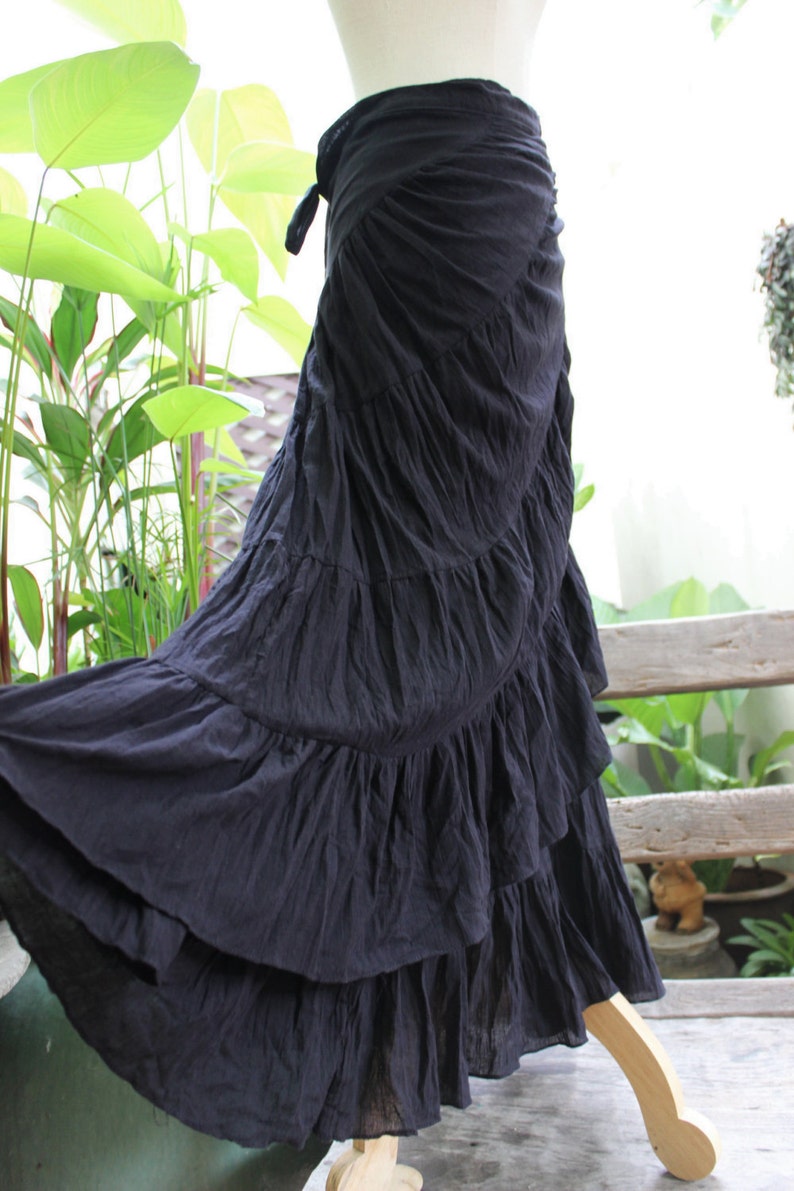 Ariel on Earth Ruffle Wrap Skirt - BLACK - Etsy