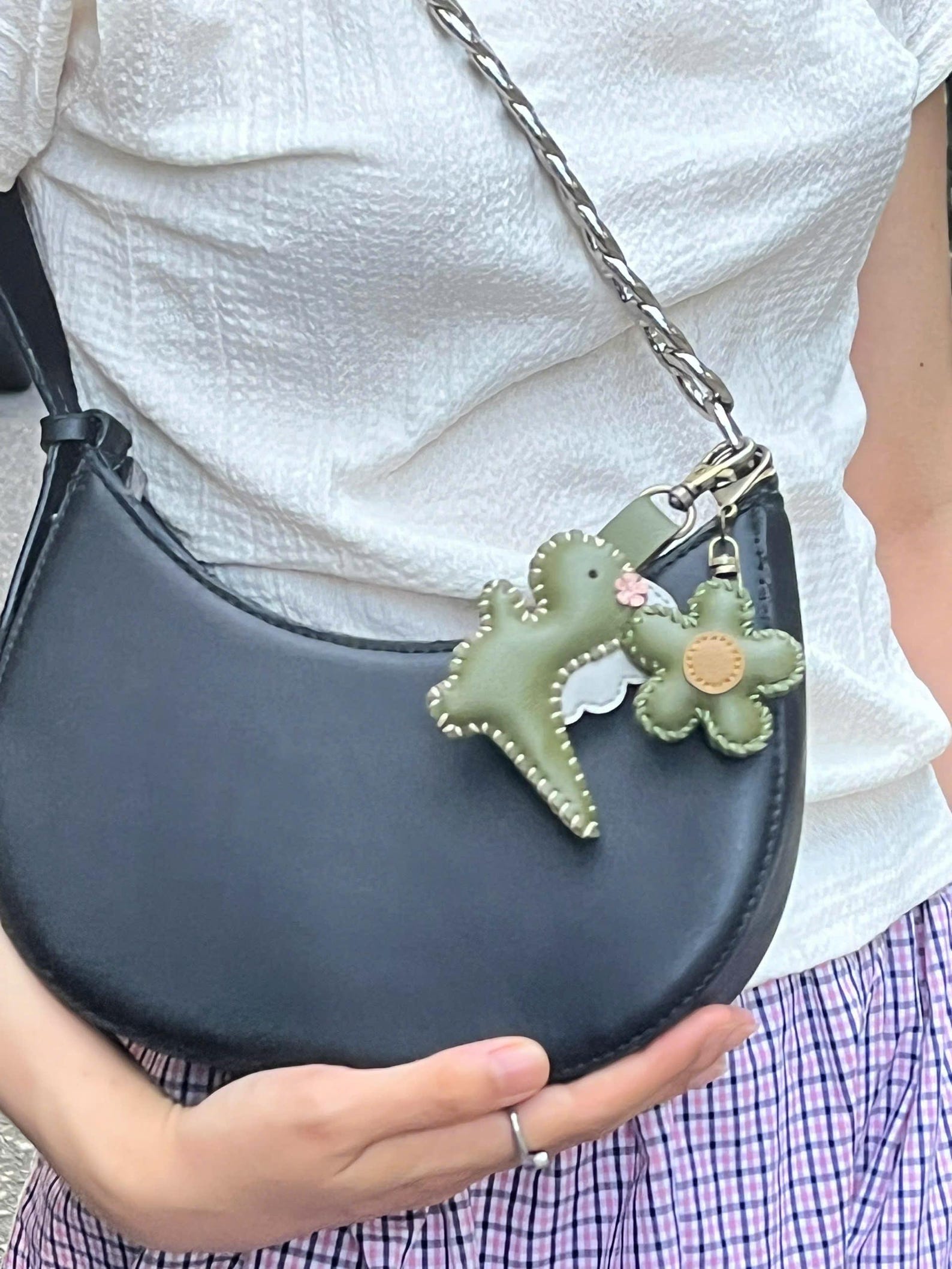 Handmade Leather Animal Keychain: Dinosaur, Cat Bag Charm - Etsy