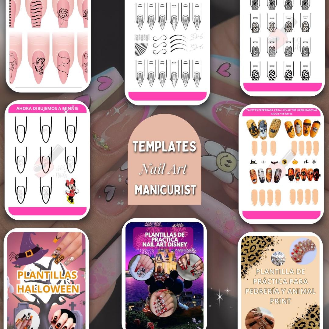 Top 70 Selling Nail Art Templates Bundle | Stencils | Nail Art Practice ...