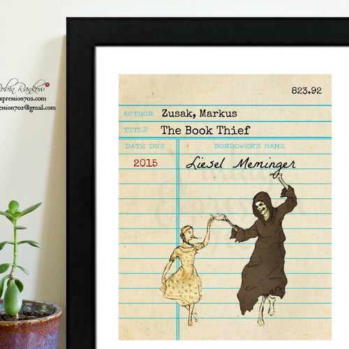 The Book Thief Markus Zusak Vintage Library Card Art Book - Etsy