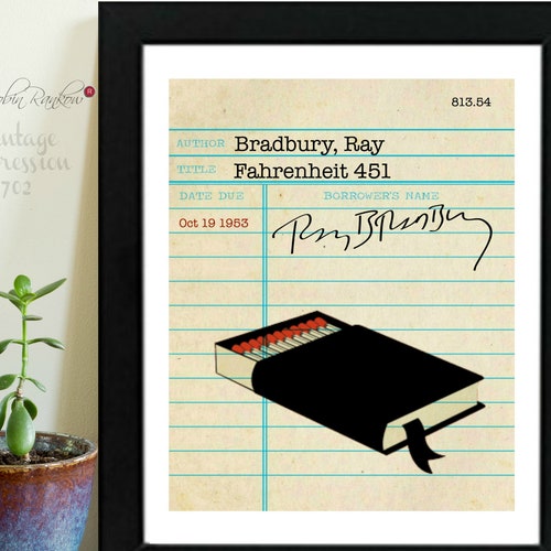 Fahrenheit 451 Printable Poster Book Cover Art Print by Ray - Etsy