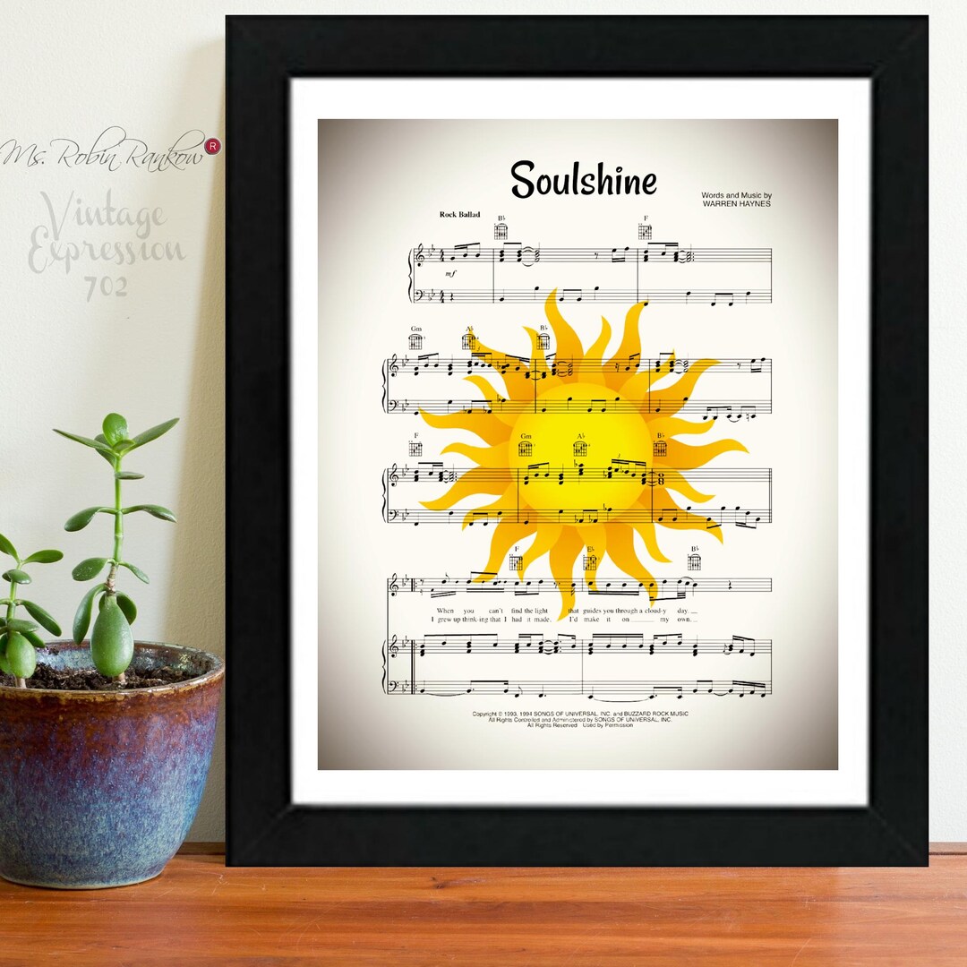 Soulshine, Warren Haynes, Allman Brothers, Music Sheet, Print, Art - Etsy