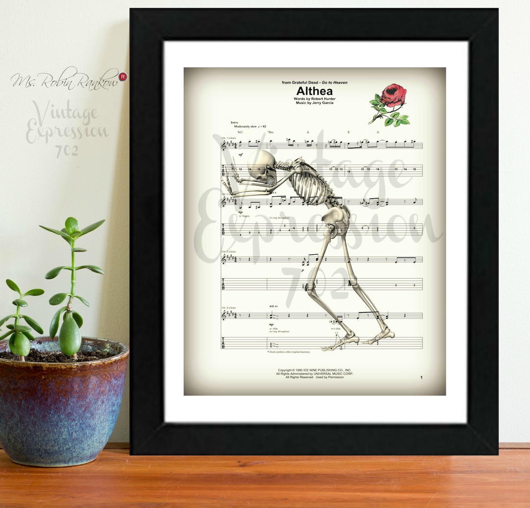 Althea, Grateful Dead, Music Song Sheet, Print - Etsy