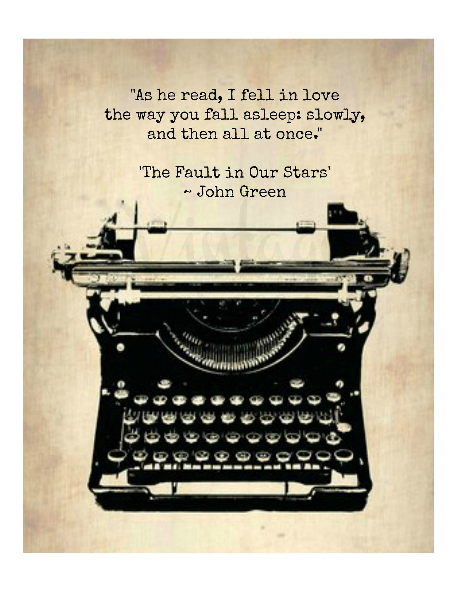 The Fault in Our Stars, John Green, Quote, Silhouette, Typewriter, Art ...