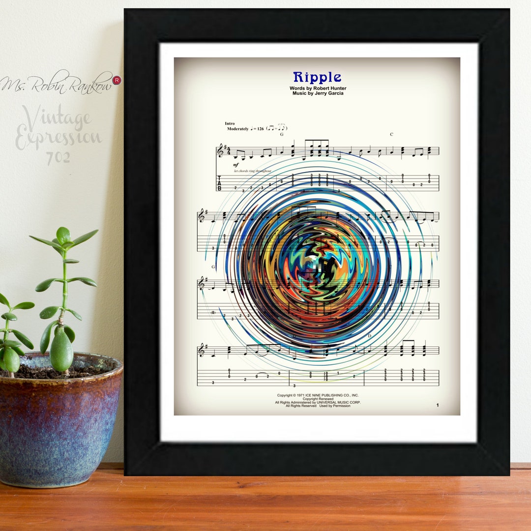 Grateful Dead, Ripple, on Lyric Song Music Sheet, Print - Etsy