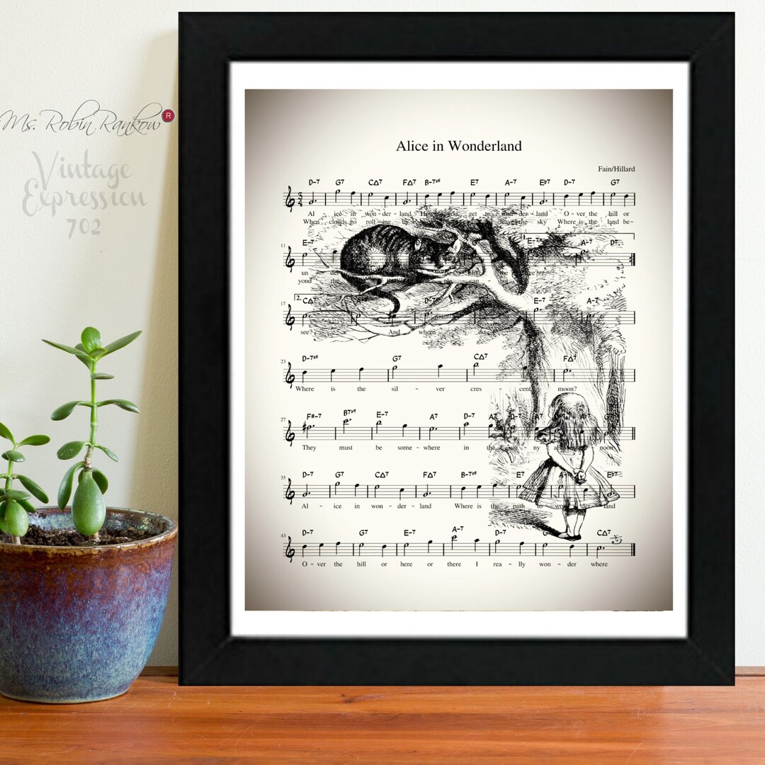 Alice in Wonderland, Music Song Sheet, Print - Etsy