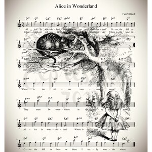 Alice in Wonderland, Music Song Sheet, Print - Etsy
