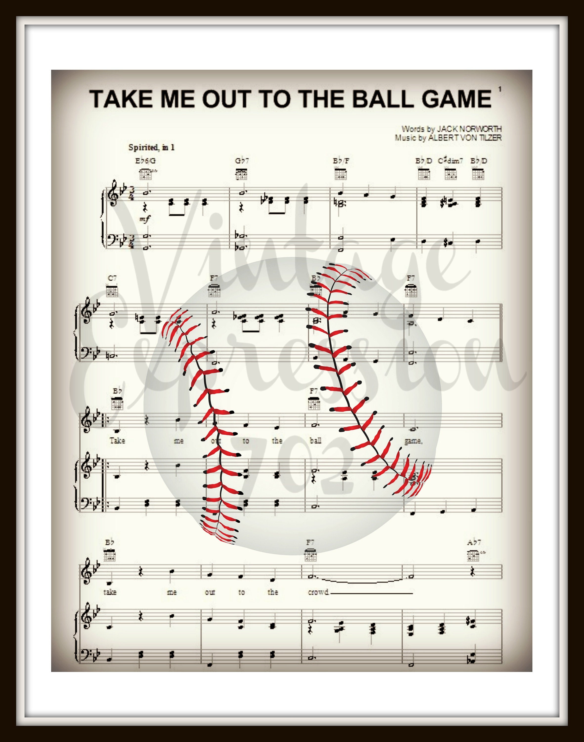 Take Me Out to the Ball Game, Music Sheet, Print