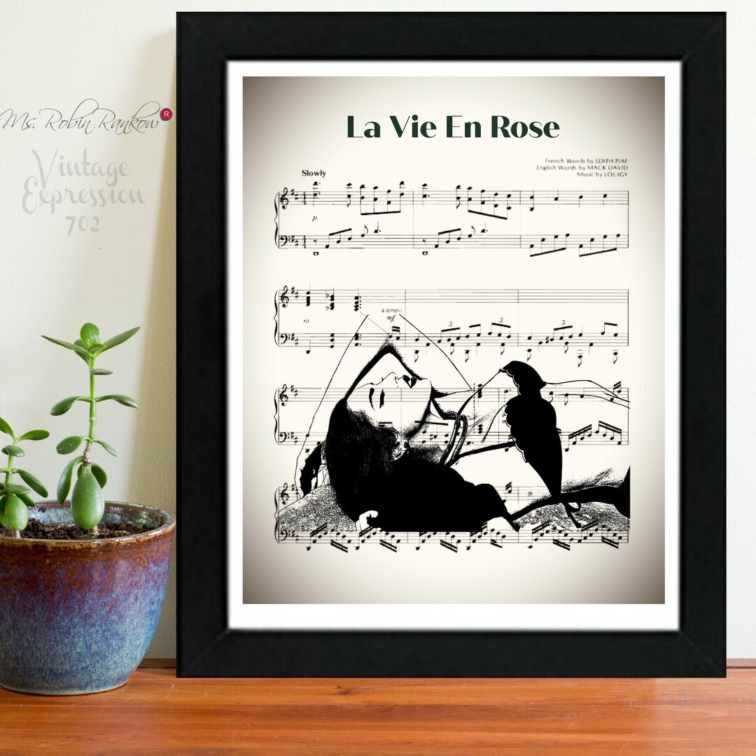 La Vie En Rose, Edith Piaf, French Music Song Sheet, Print - Etsy