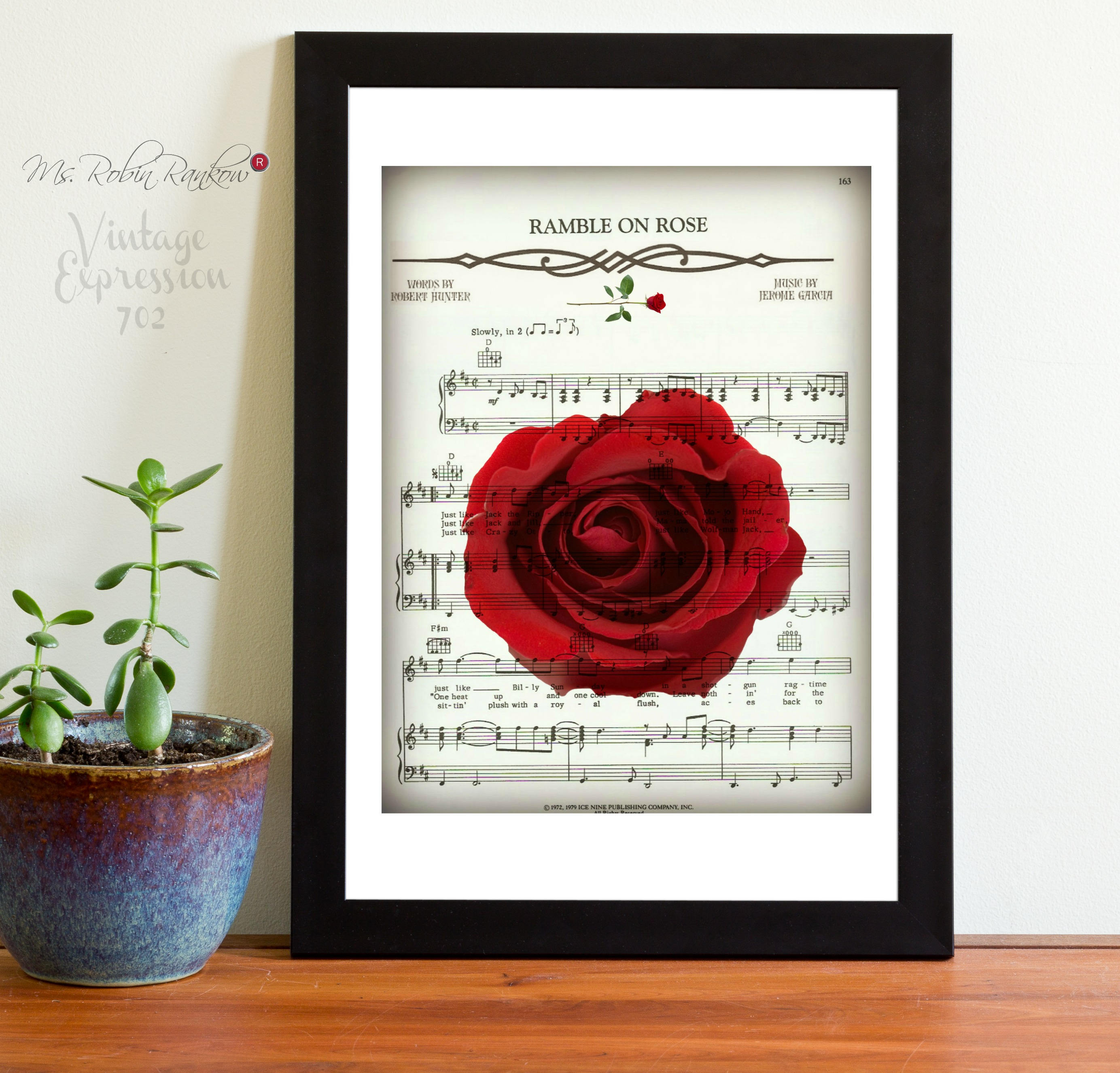Grateful Dead Ramble On Rose on Song Music Sheet Print | Etsy