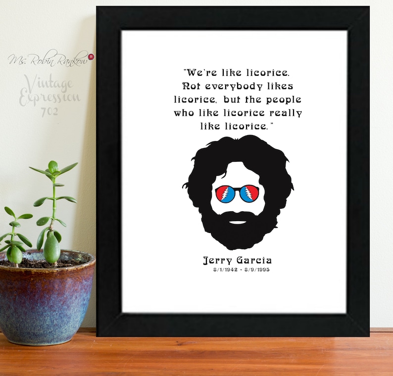 Jerry Garcia, Licorice Quote, Silhouette, Instant Digital Download - Etsy
