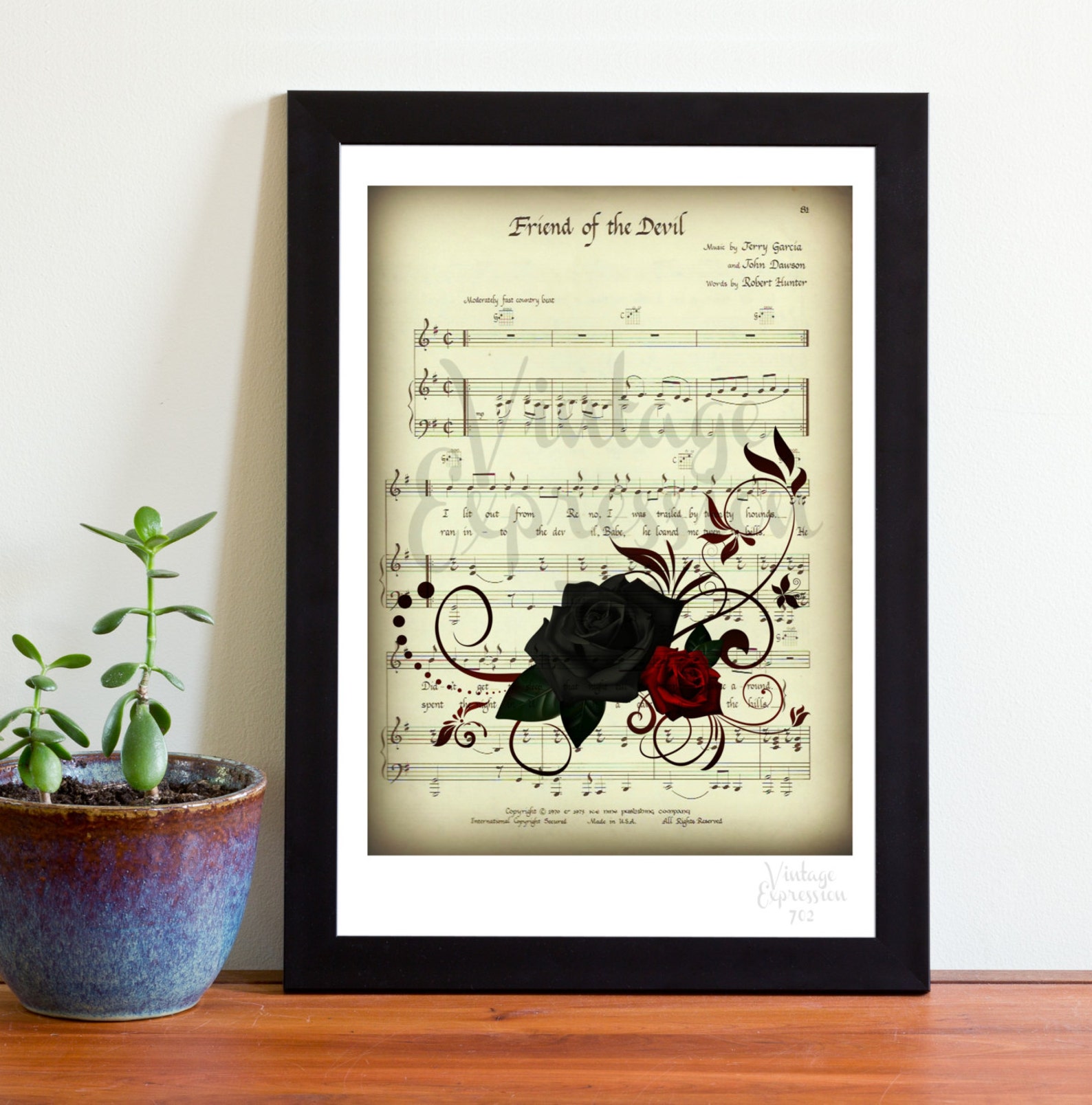 Grateful Dead, Friend of the Devil, on Song Music Sheet, Print - Etsy