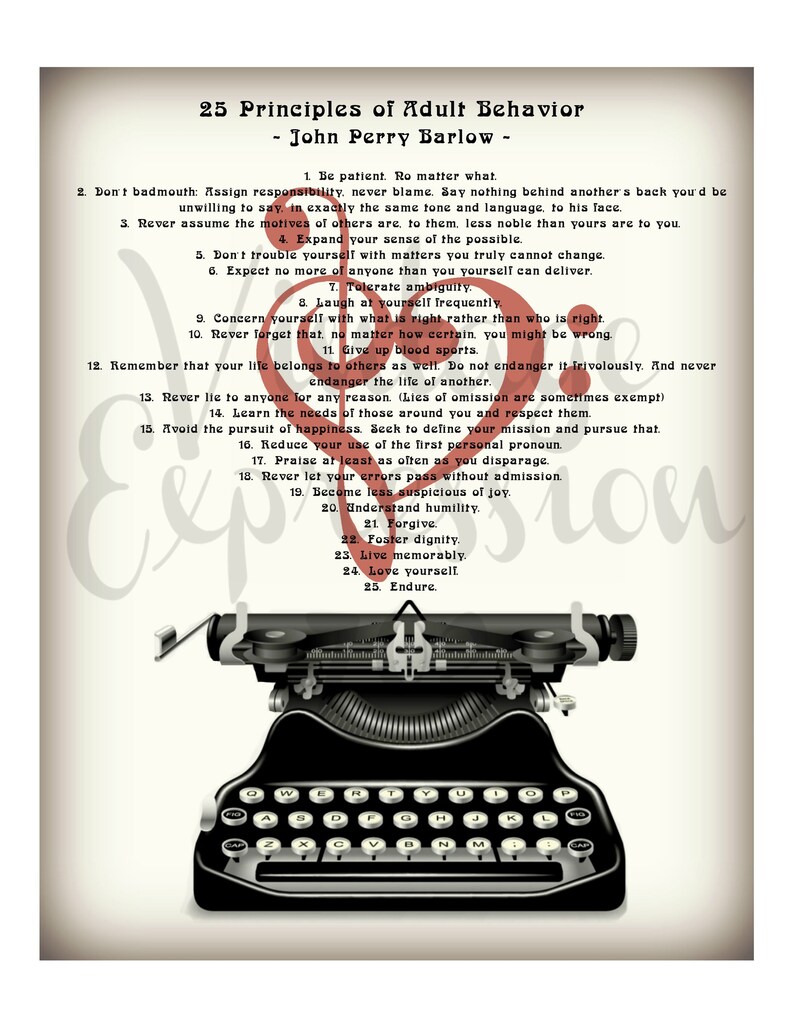 25 Principles of Adult Behavior, John Perry Barlow, Grateful Dead ...