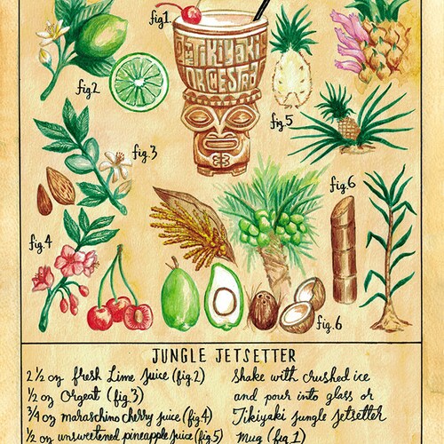 Botanical Boo Loo Print classic Tiki Cocktail - Etsy