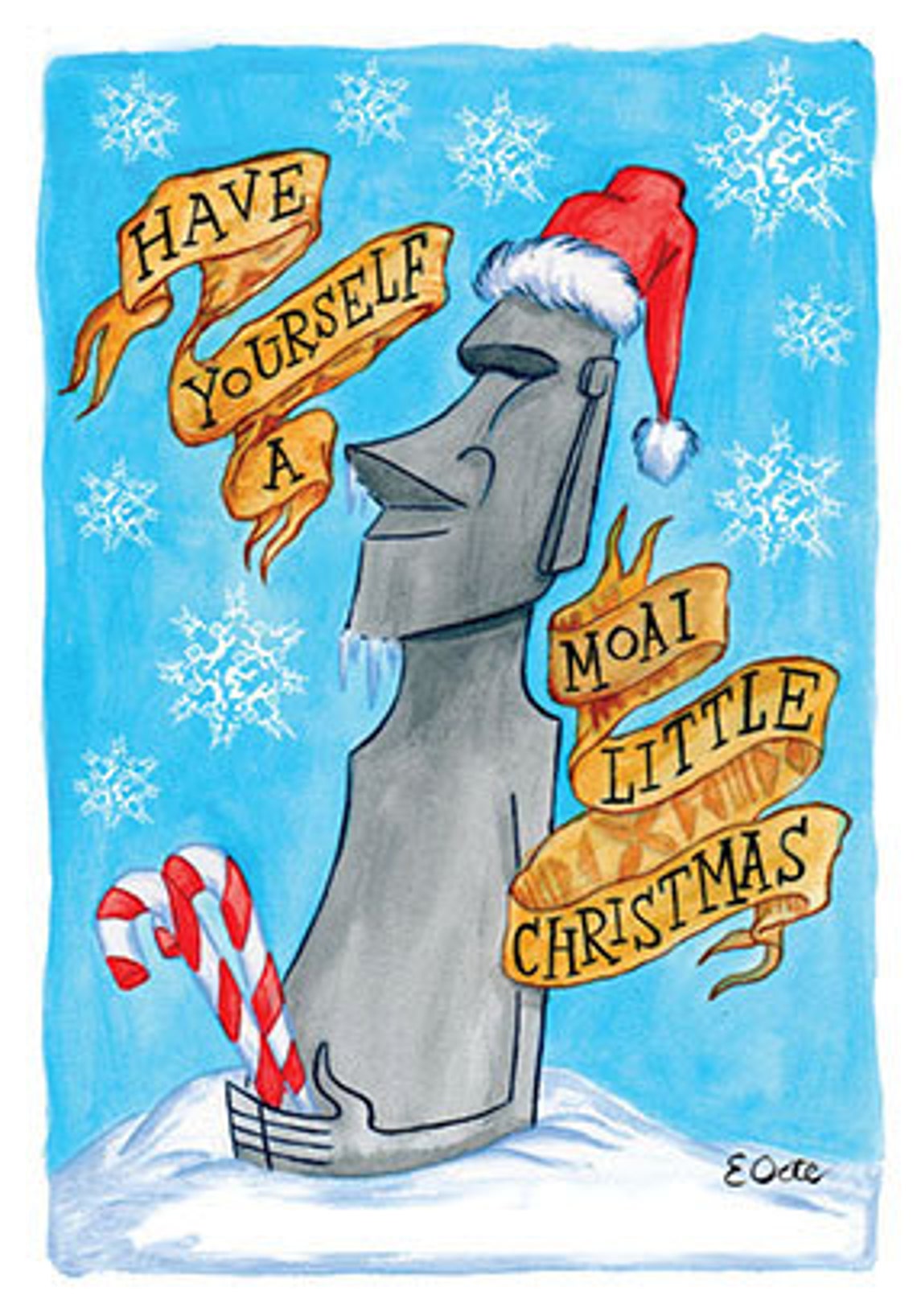 Have Yourself A Moai Little Christmas Tiki Postcard Set of 20 - Etsy