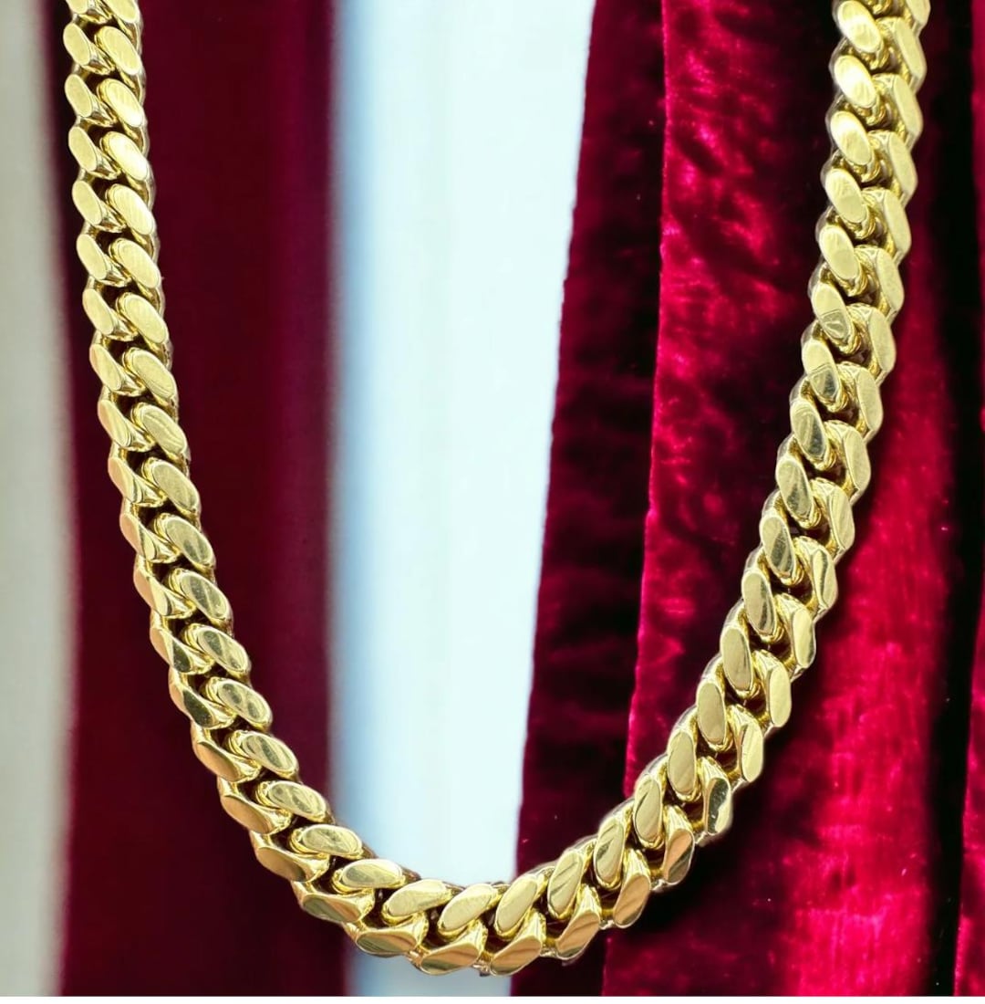 Catena a maglie cubane in oro massiccio 14k da 6 mm - Etsy Italia