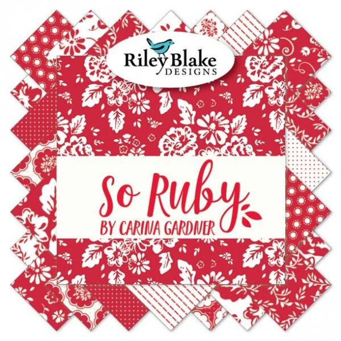 Riley Blakes Charm Pack or Fat Quarter Bundle - so Ruby by Carina Gardner - Quilting Fabric ...