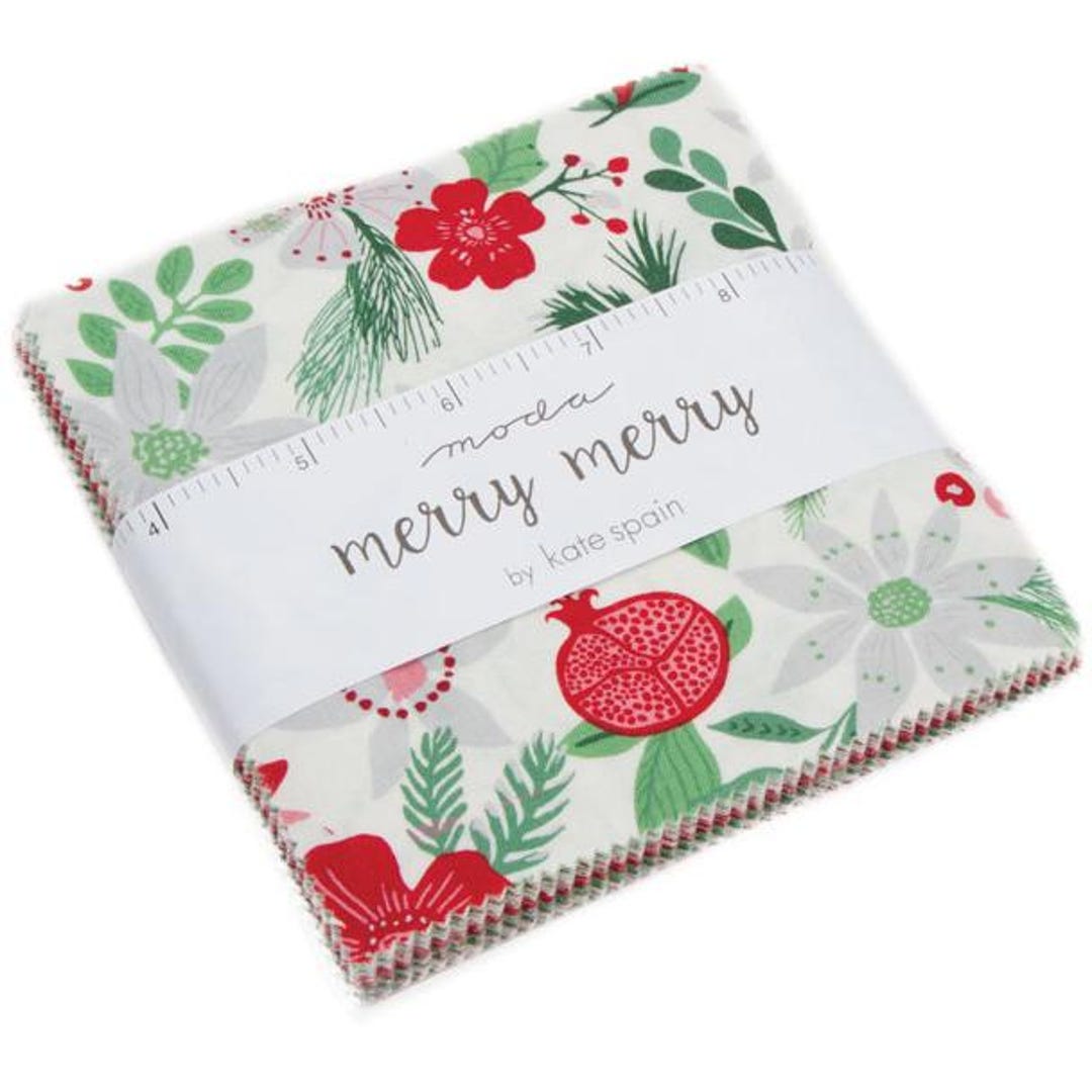 Moda Holiday Charm Pack, Layer Cake, or Yardage - Merry Merry by Kate ...