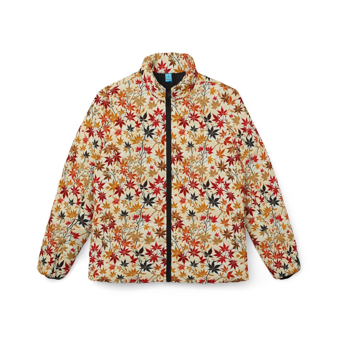 Autumn Leaves Puffer Jacket: Women's Cozy Fall Outerwear - Etsy