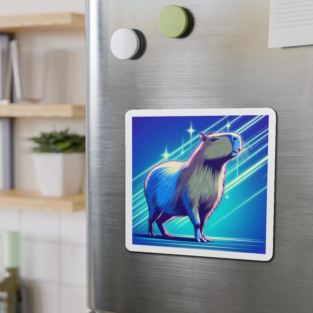 Vibrant Capybara Die-cut Magnets, Cute Animal Decor, Refrigerator ...