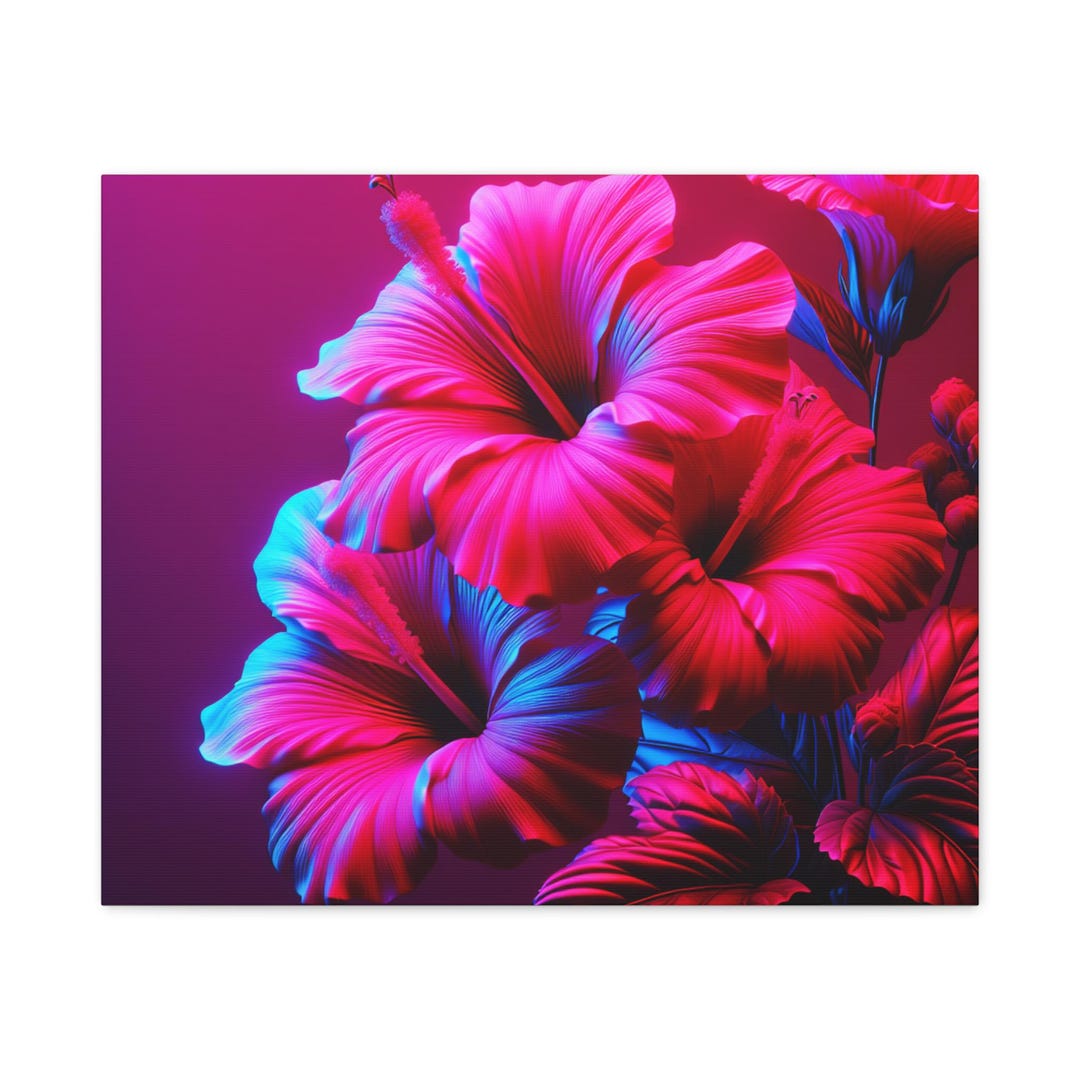 Original Art Wall Decor Tropical Paradise Bright Floral Wall Art ...