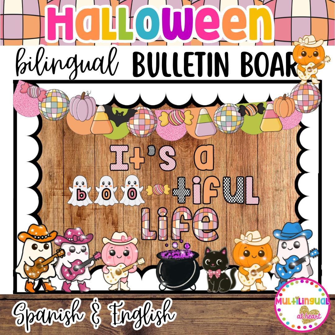 Halloween Bulletin Board Kit| Bilingual Spanish&english|showghouls ...
