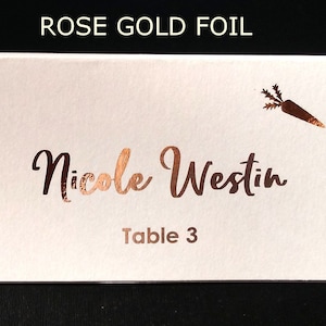 Rose Gold Place Cards Wedding |tent Cards|table Number Escort Cards ...