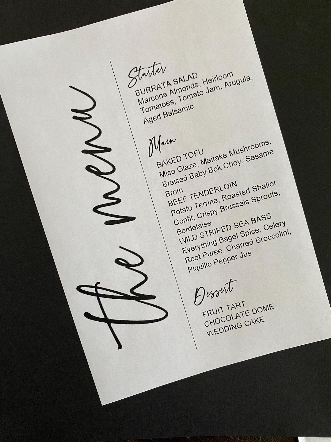 Printed Menu Cards | Dinner Menu | Personalized Menu Cards | Wedding ...